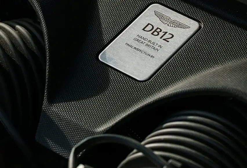 Close up of Aston Martin DB12 engine
