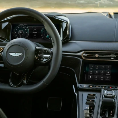 Upclose view of Aston Martin Vantage interior